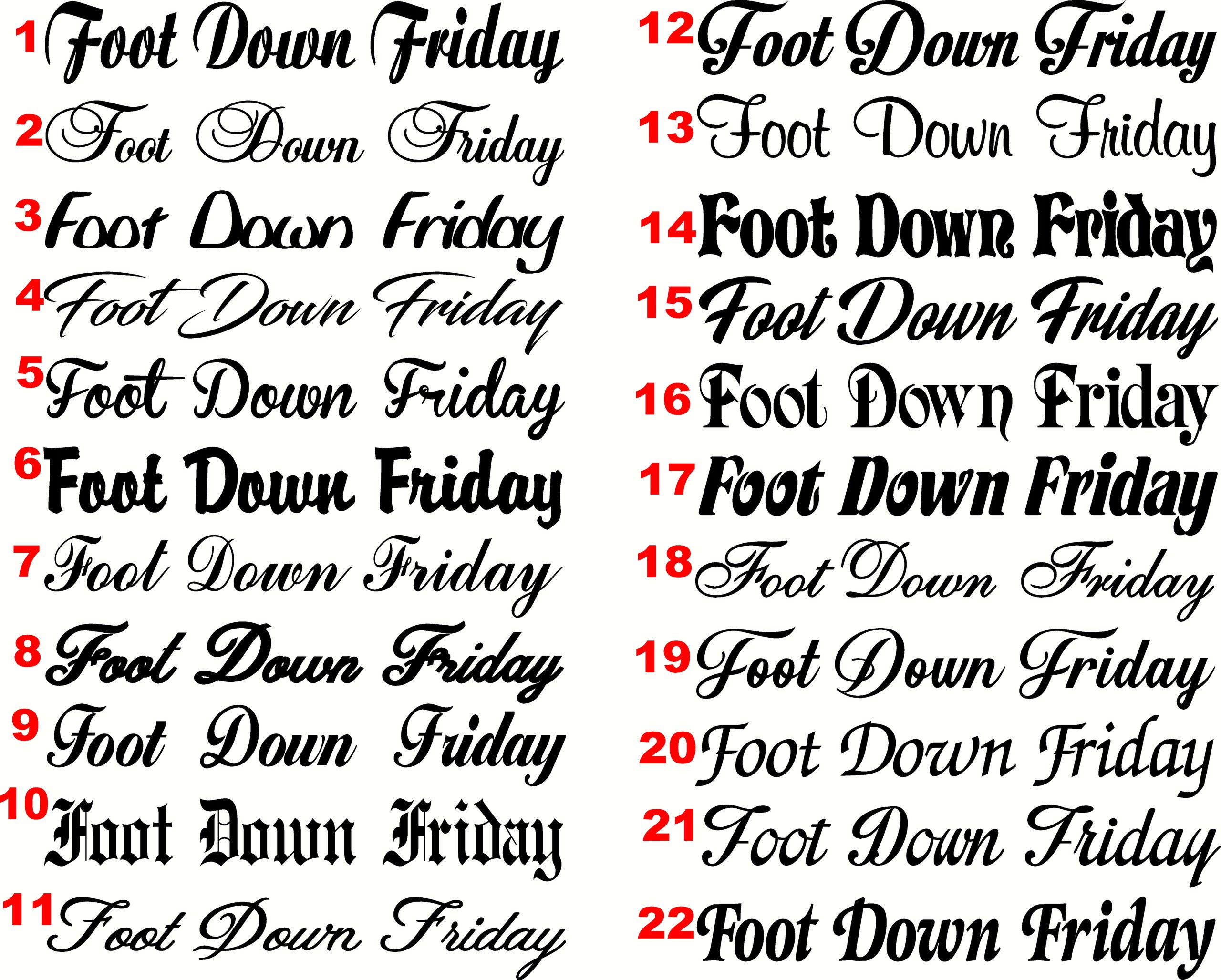 Foot down friday stickers | LMF STICKERS