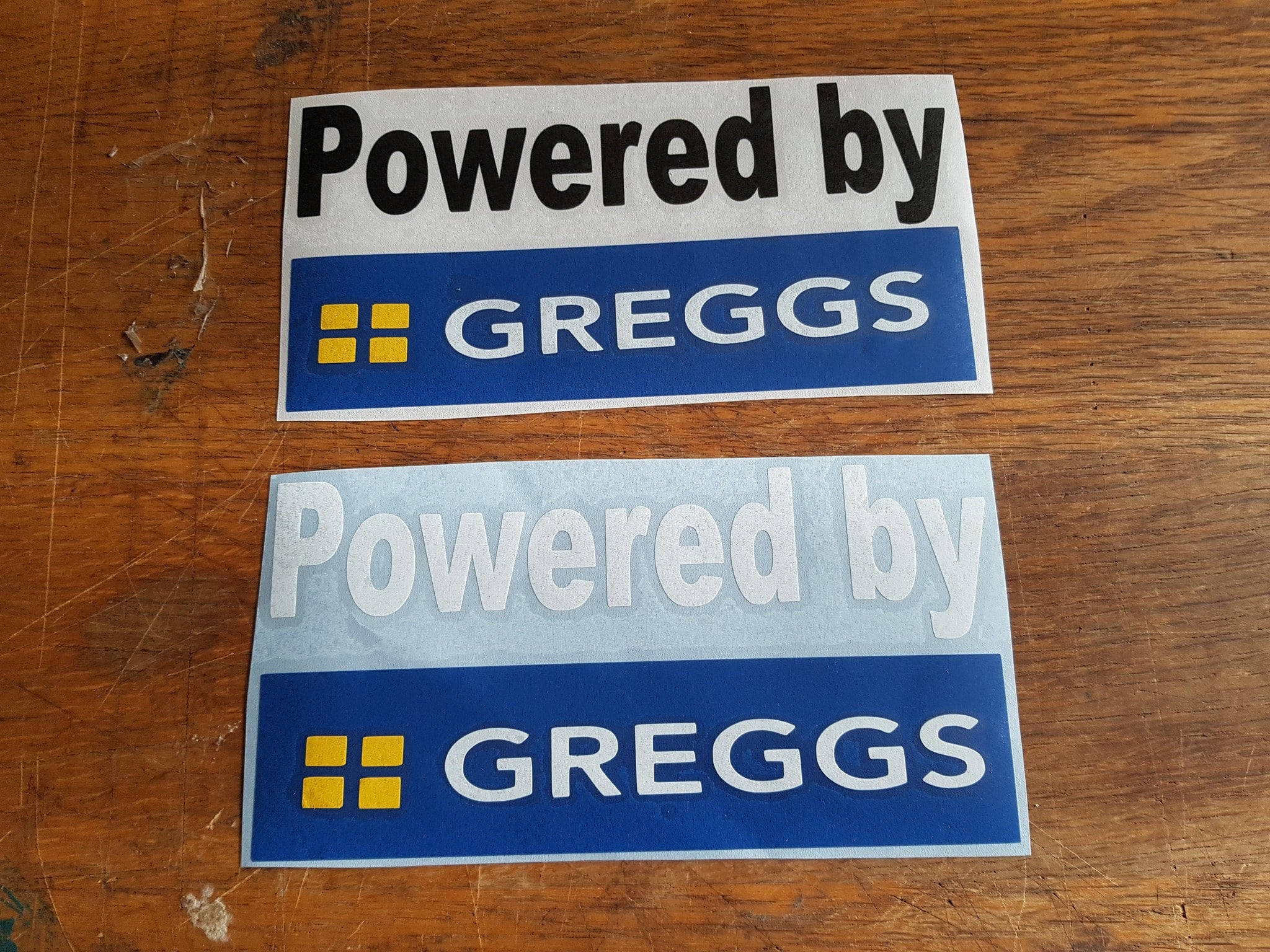 powered by greggs sticker | LMF STICKERS